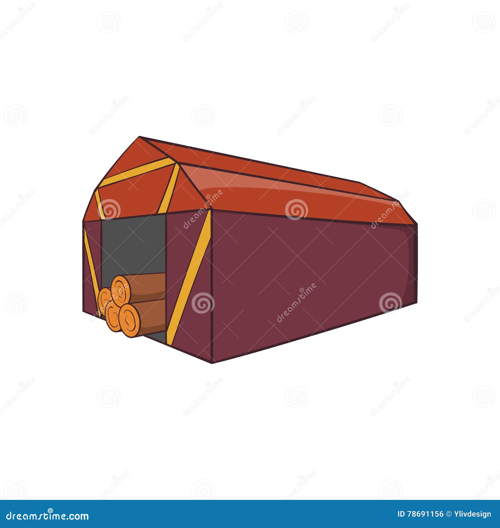 Shed icon, cartoon style stock vector. Illustration of sketch - 78691156