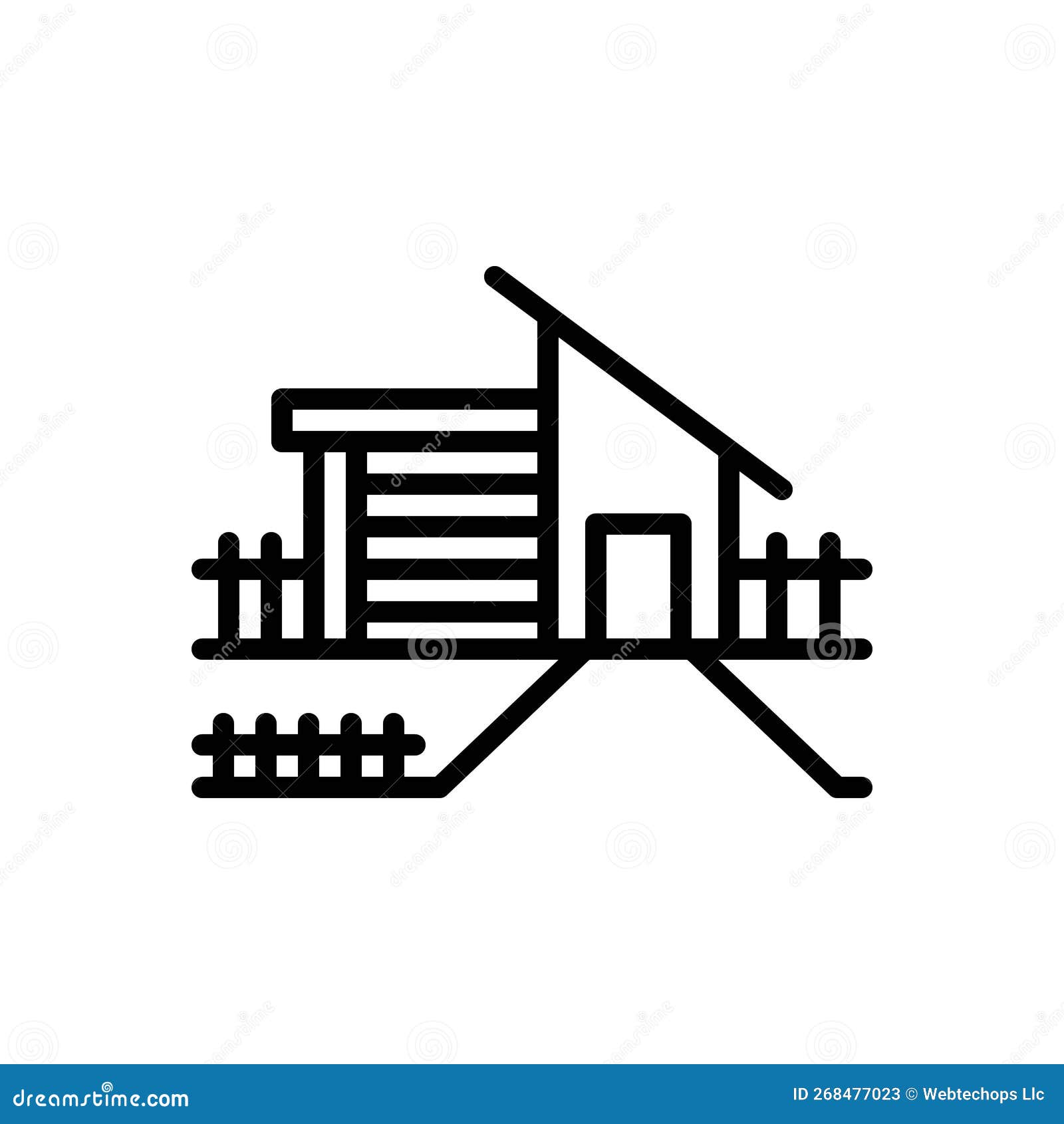 Black Line Icon for Shed, Shelter and Shack Stock Vector - Illustration ...