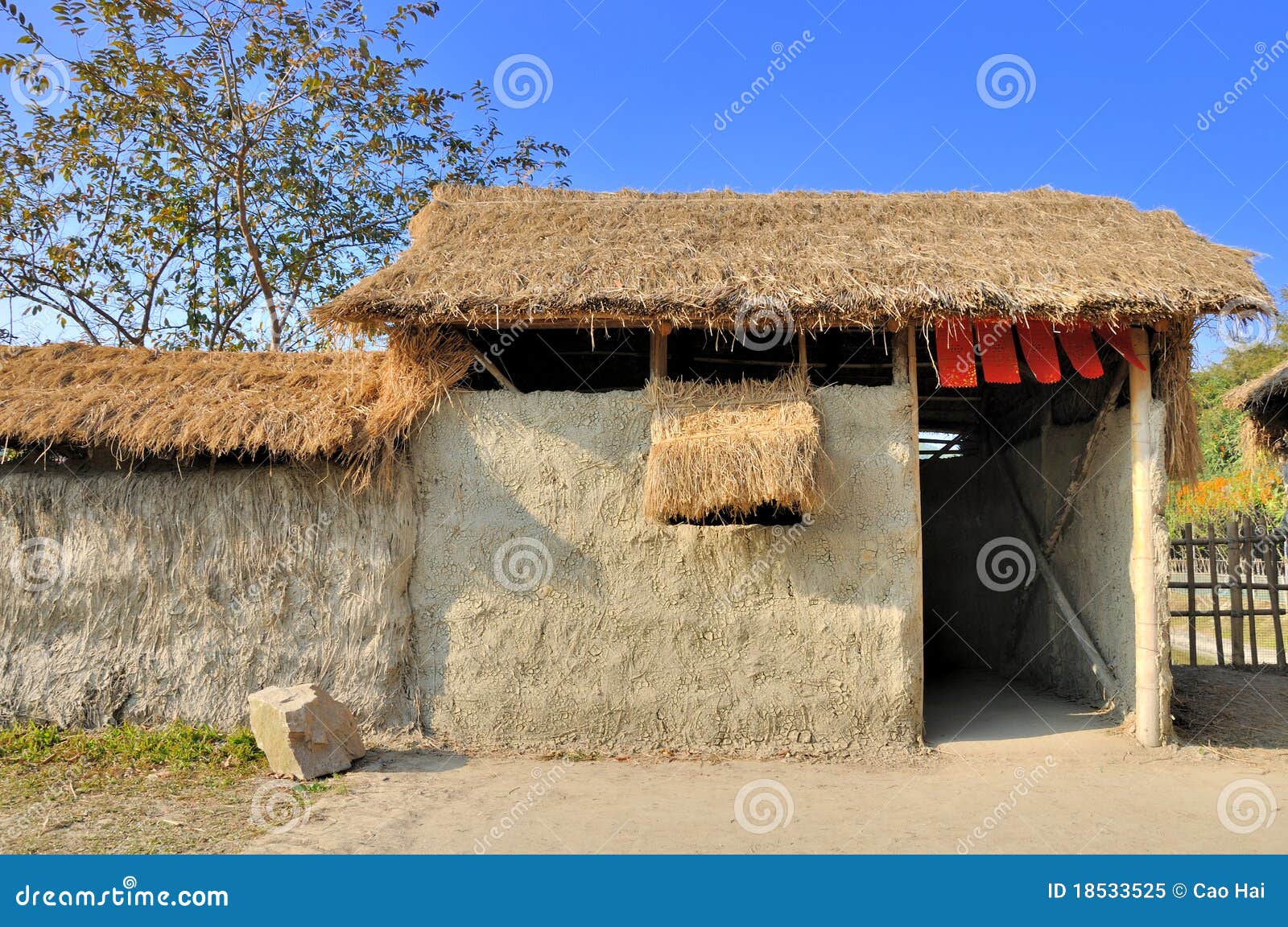Shed by Mud and Grass, in China Countryside Stock Image - Image of blue ...