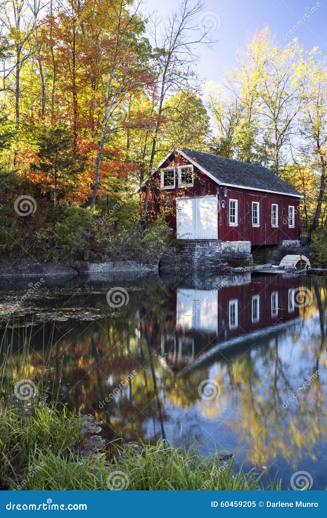 Shed Reflection in Pond editorial image. Image of ontario - 60459205