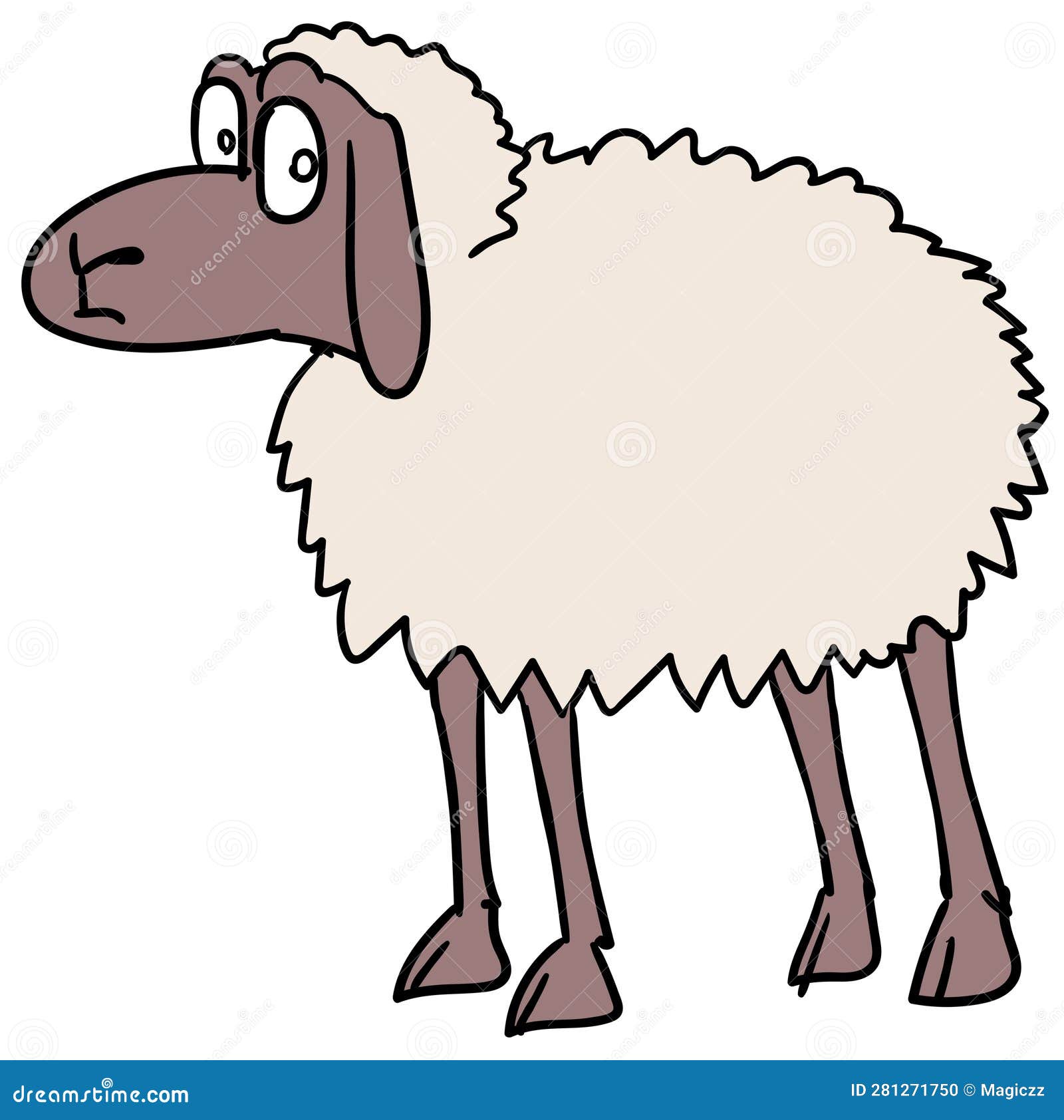 The Sheep is Afraid, Cartoon Sketch Stock Vector - Illustration of ...