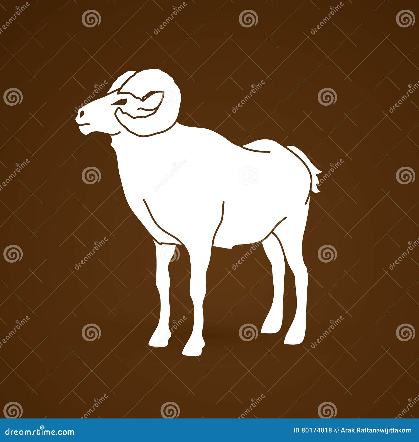 Sheep Big Horn Vector Illustration | CartoonDealer.com #80174018