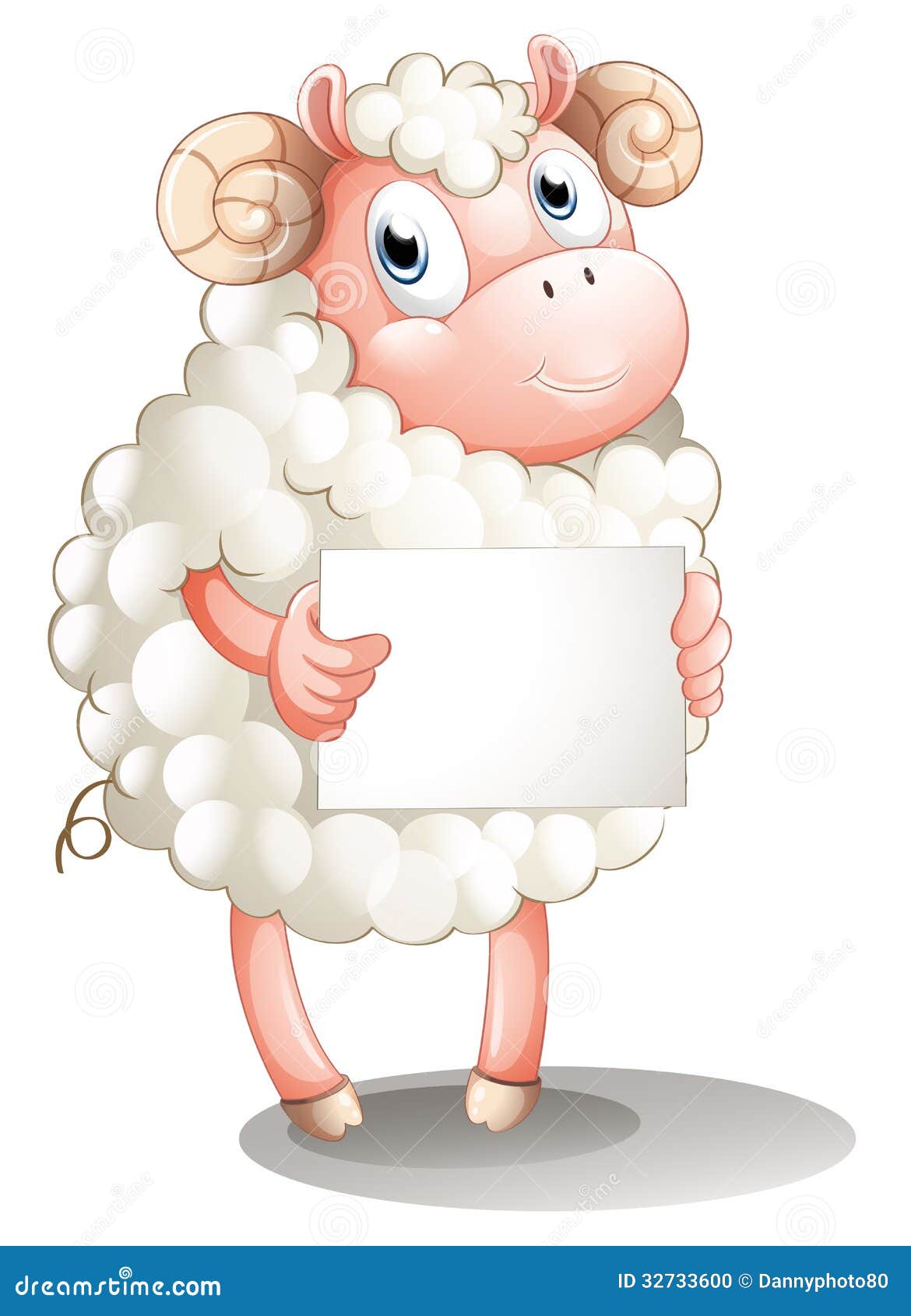 Sheep And Signboard On Green Background Stock Illustration ...
