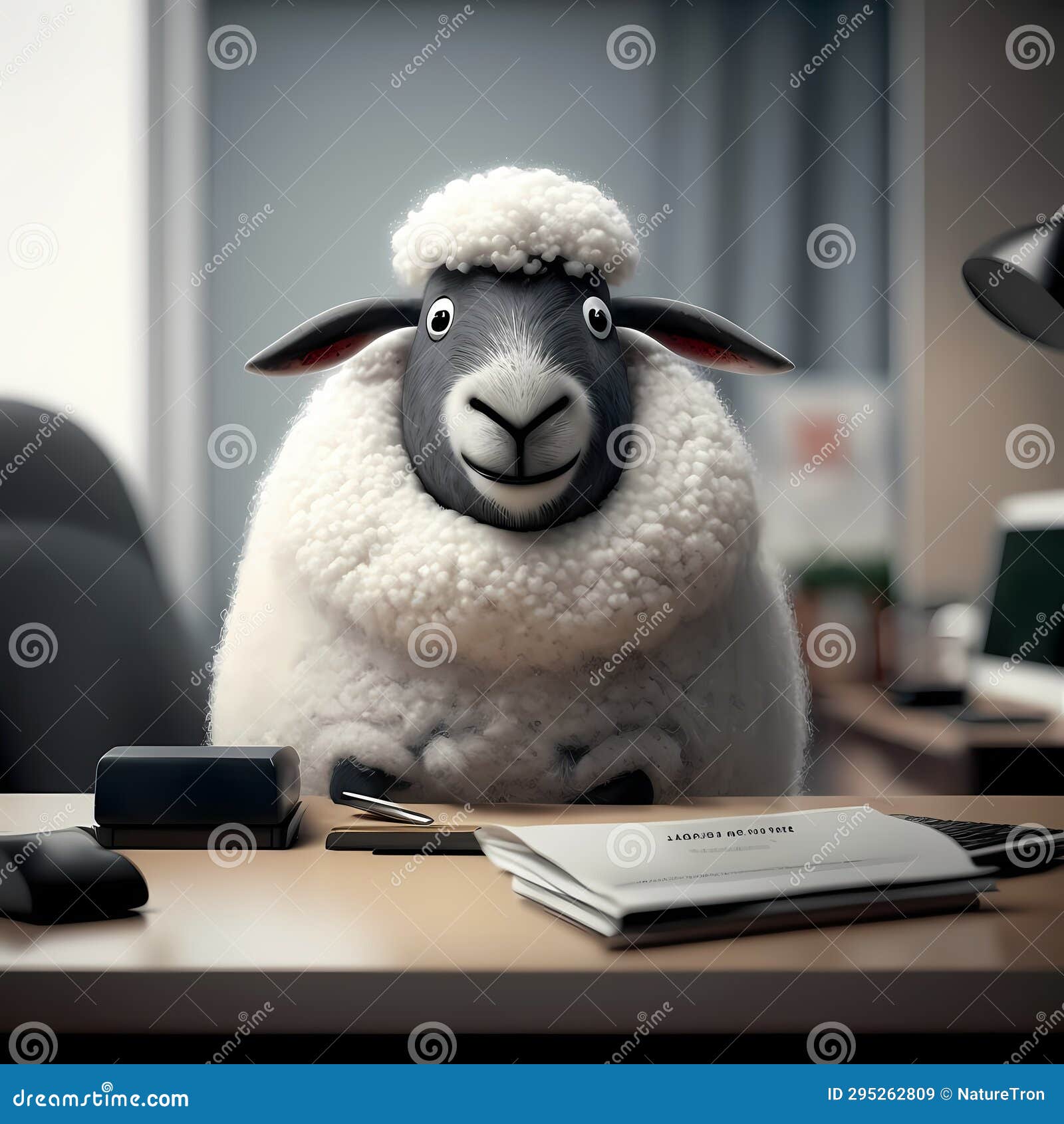 Sheep with a Book Sheep in the Office Sheep with a Laptop Stock ...