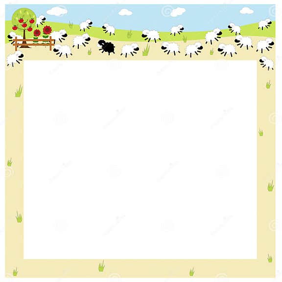 Sheep border stock vector. Illustration of environment - 11280805