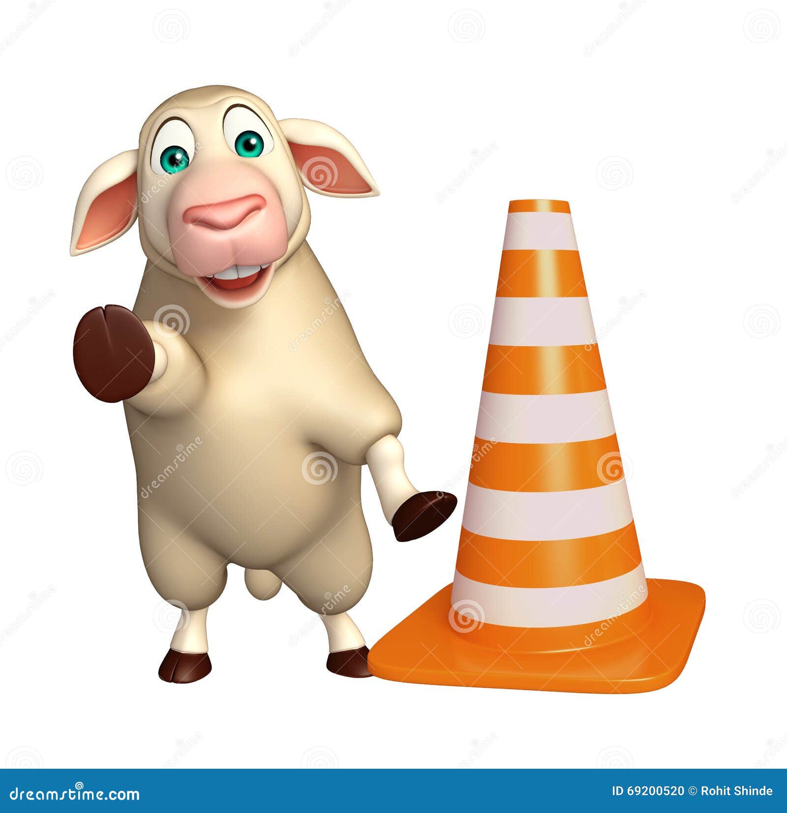 Sheep Cartoon Character with Stock Illustration - Illustration of ...