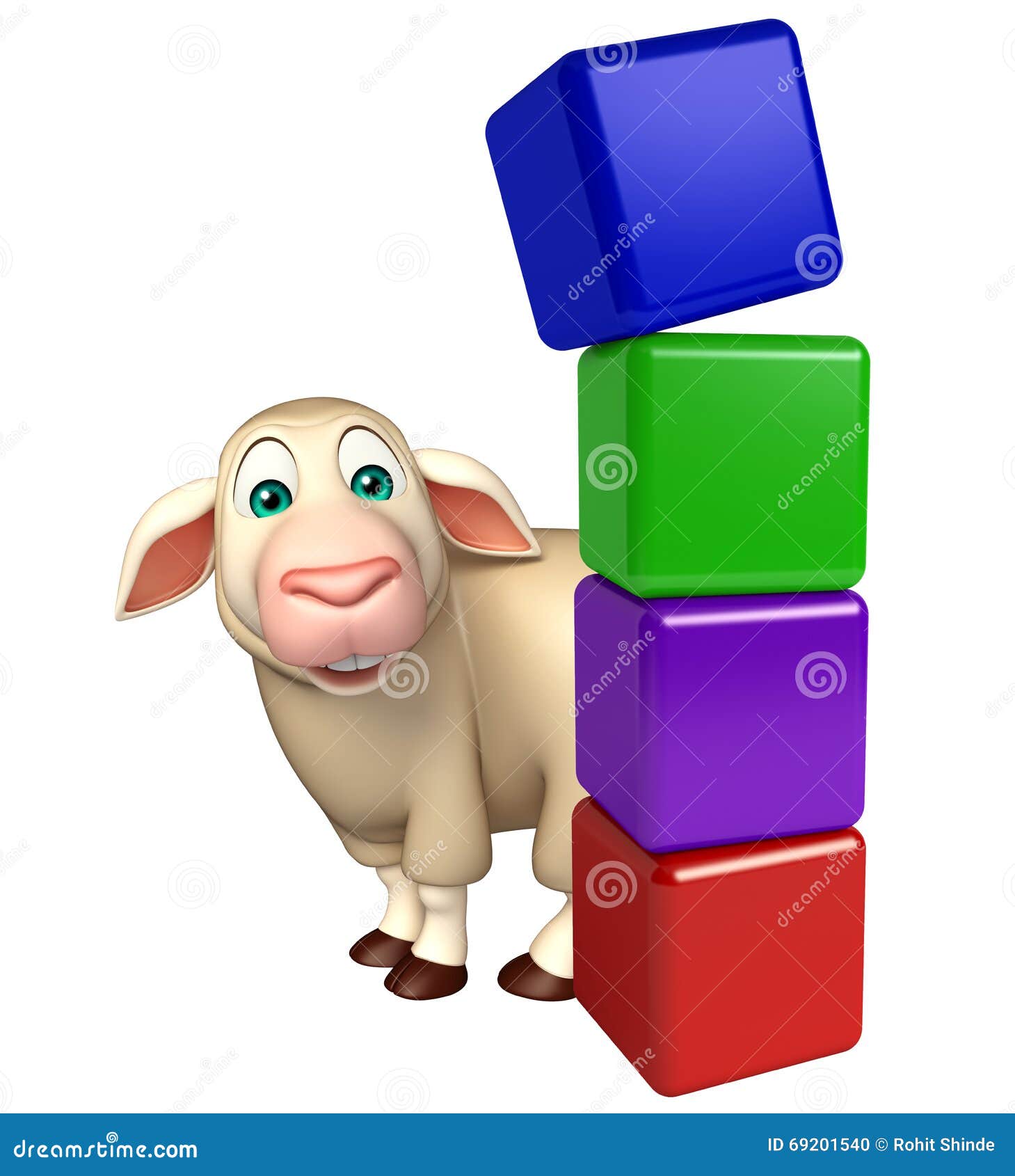 Sheep Cartoon Character with Level Stock Illustration - Illustration of ...