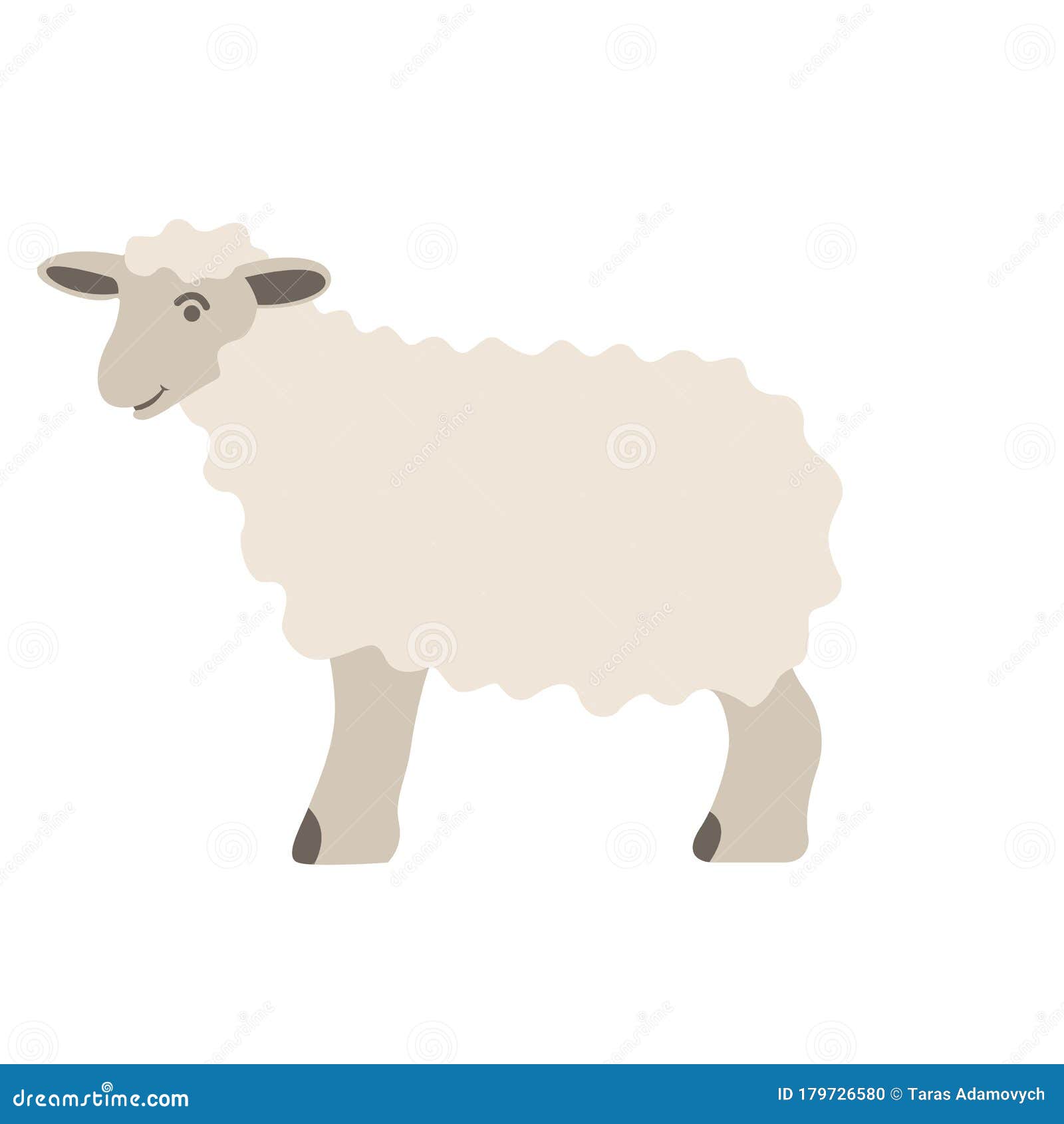 Sheep Cartoon , Vector Illustration, Flat Style Stock Vector ...