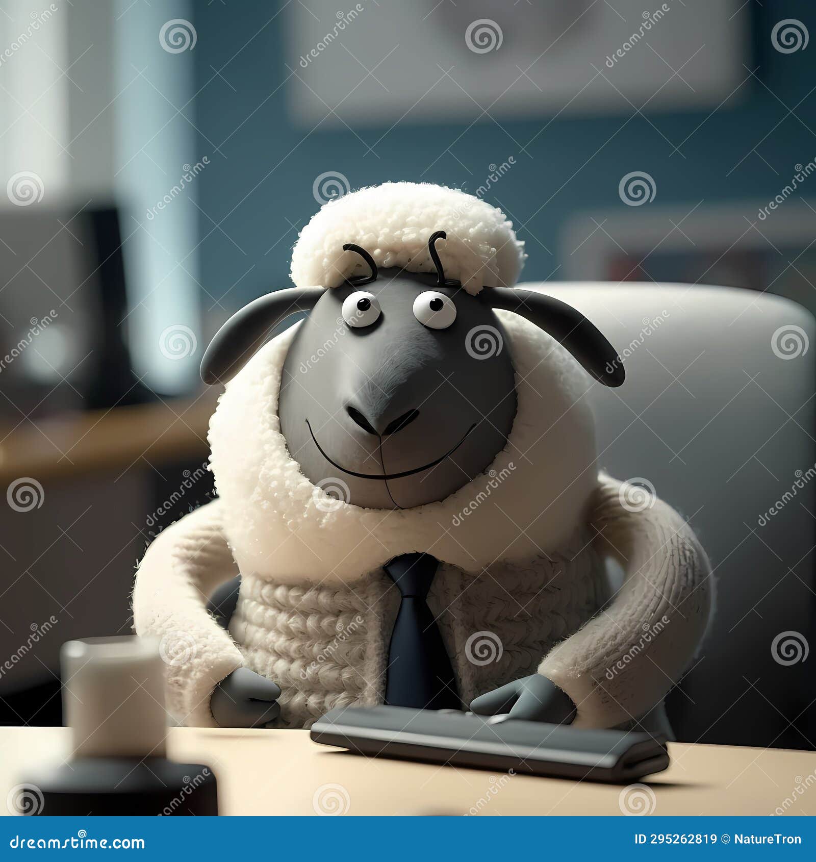 Sheep on a Chair Sheep on the Phone Sheep on the Floor Stock ...