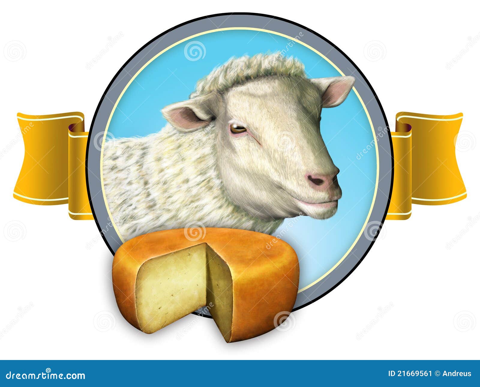 Sheep cheese label stock illustration. Illustration of label - 21669561