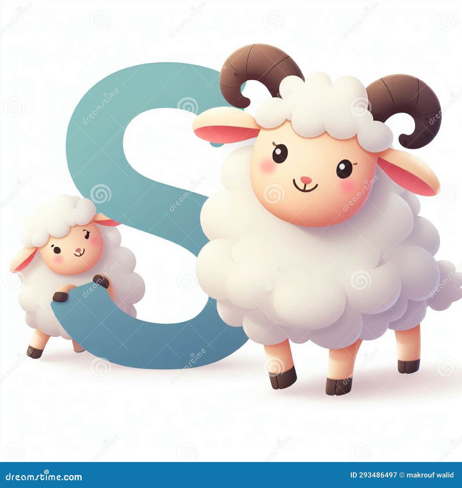 Sheep. S Letter. Cute Children Animal Alphabet In Vector. Funny ...