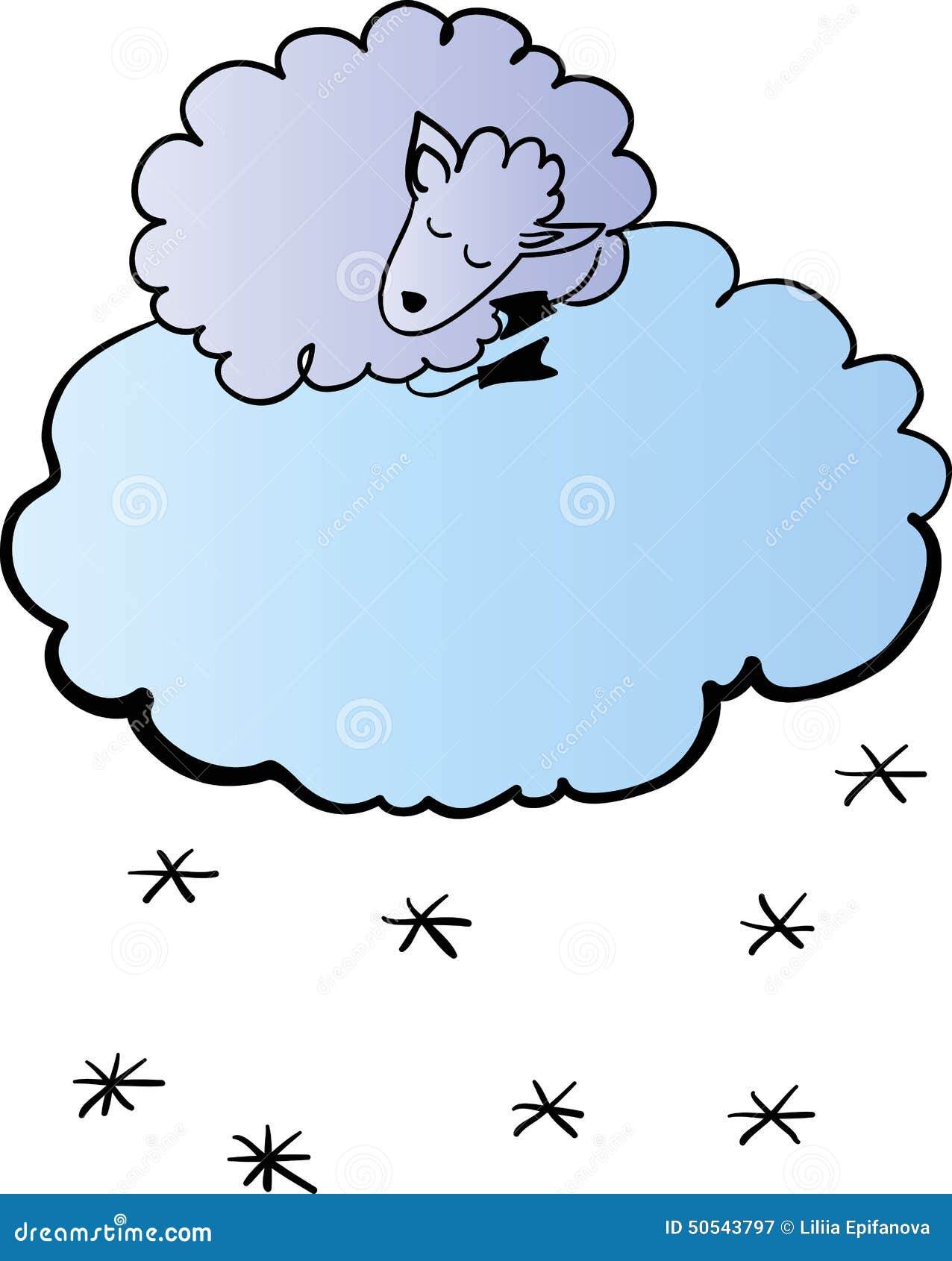 Sheep on the Cloud Illustration Stock Vector - Illustration of sheeps ...