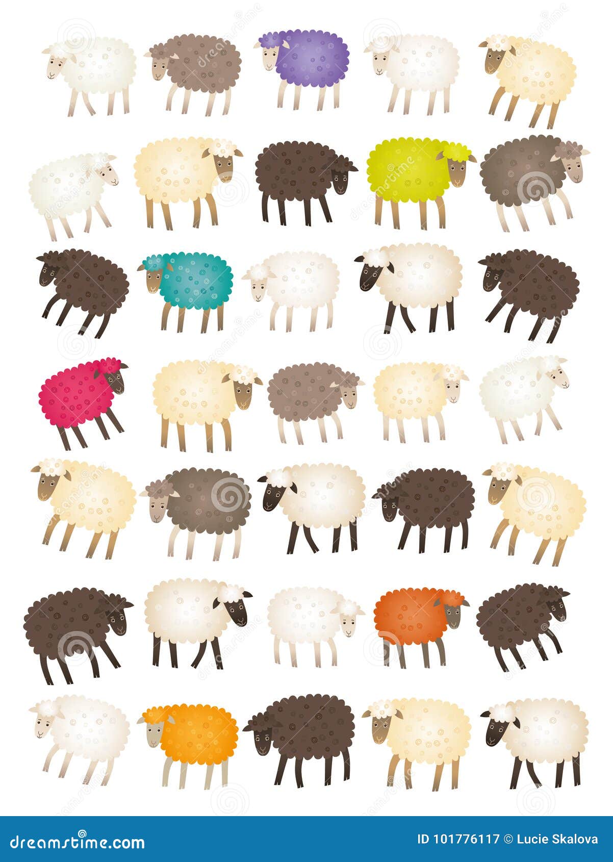 Sheep counting stock vector. Illustration of sheep, orange - 101776117