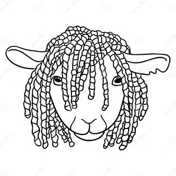 Sheep with dreadlocks stock illustration. Illustration of graphic ...