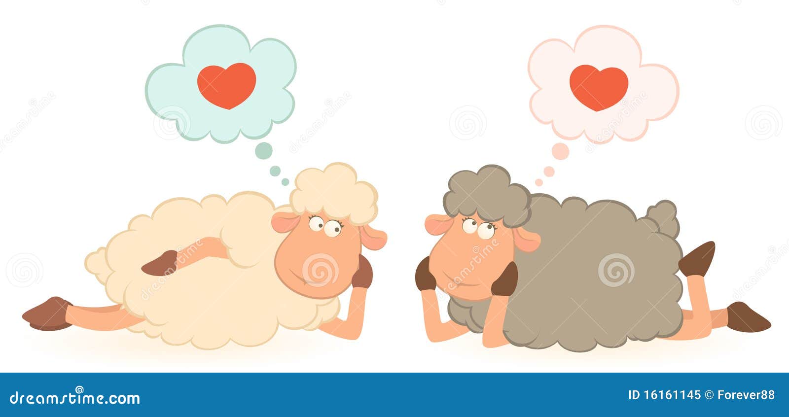 Sheep dreams about love stock vector. Illustration of isolated - 16161145