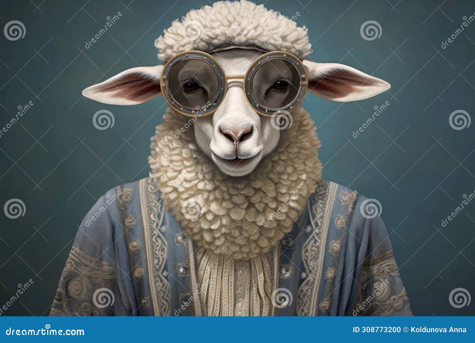 Sheep Dressed At Ethnic Clothes Royalty-Free Stock Photography ...