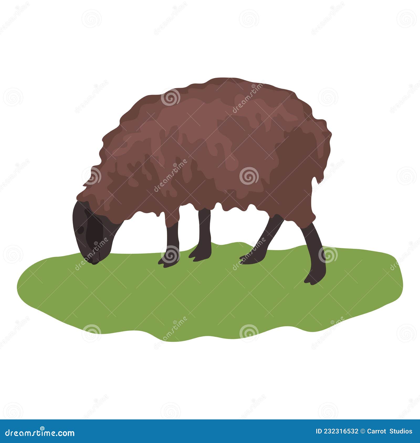 Sheep Eating Flowers Cartoon Vector | CartoonDealer.com #47656221