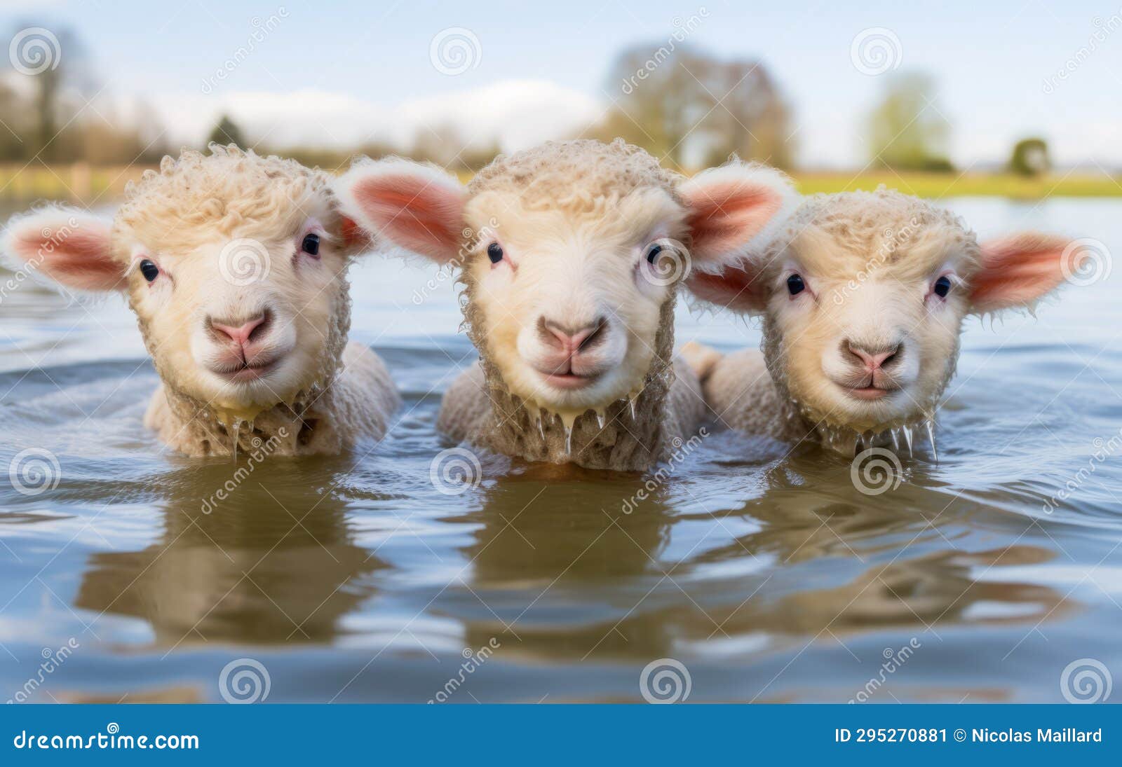 Sheep Enjoying Bubble Bath Vector Illustration | CartoonDealer.com #4568780