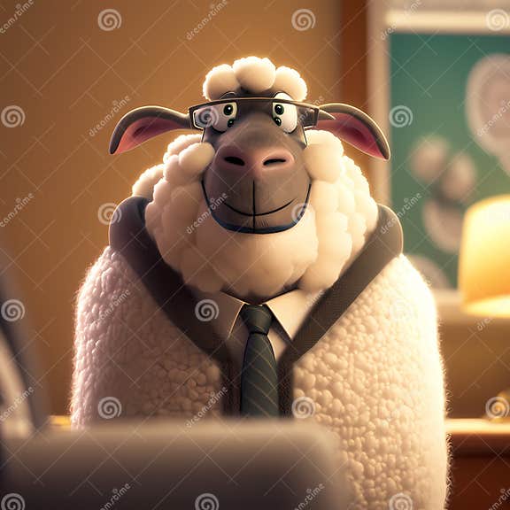 Sheep with Eyes Sheep with Smile Stock Illustration - Illustration of ...