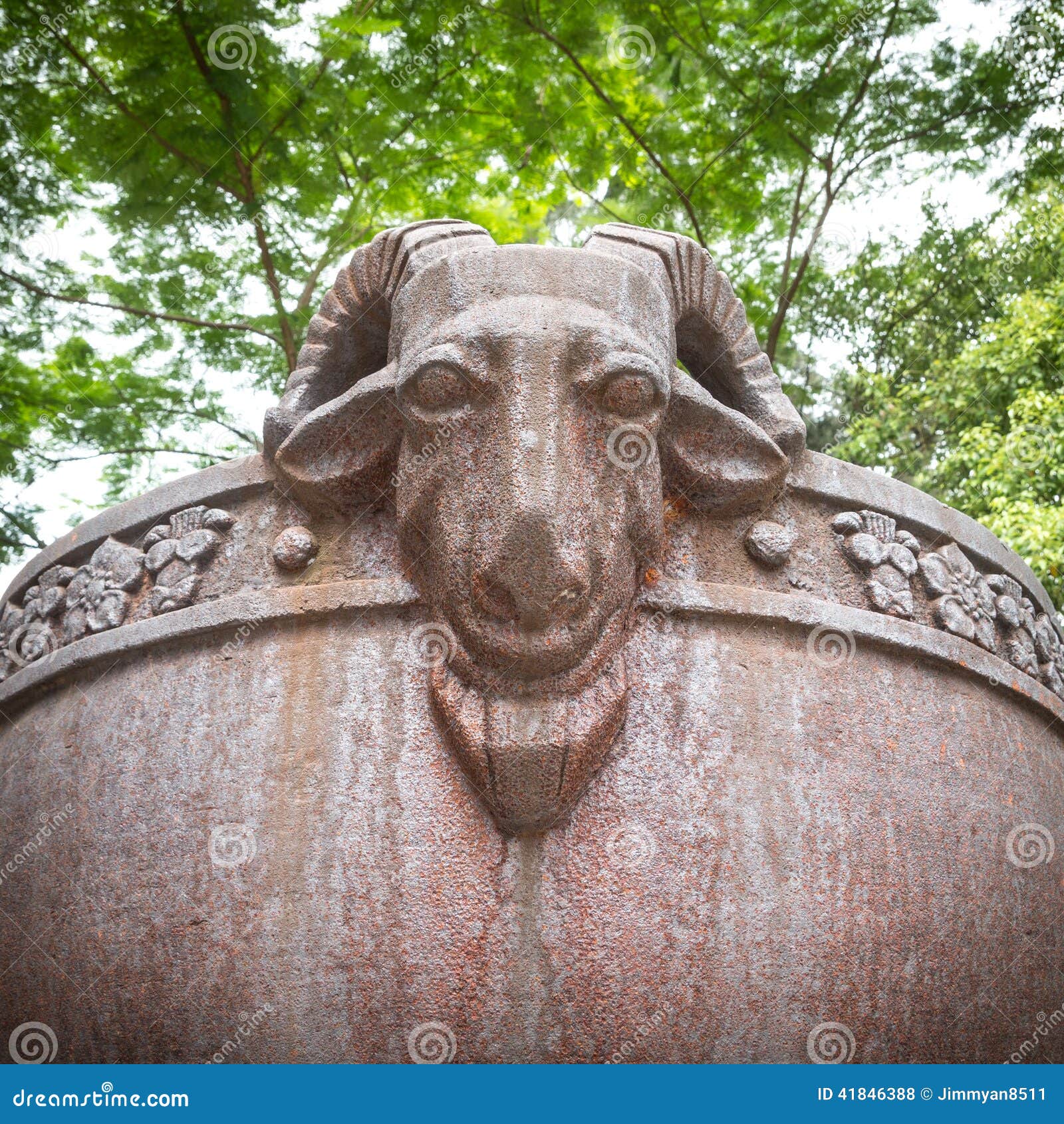 A sheep face bronze stock photo. Image of statue, monument - 41846388