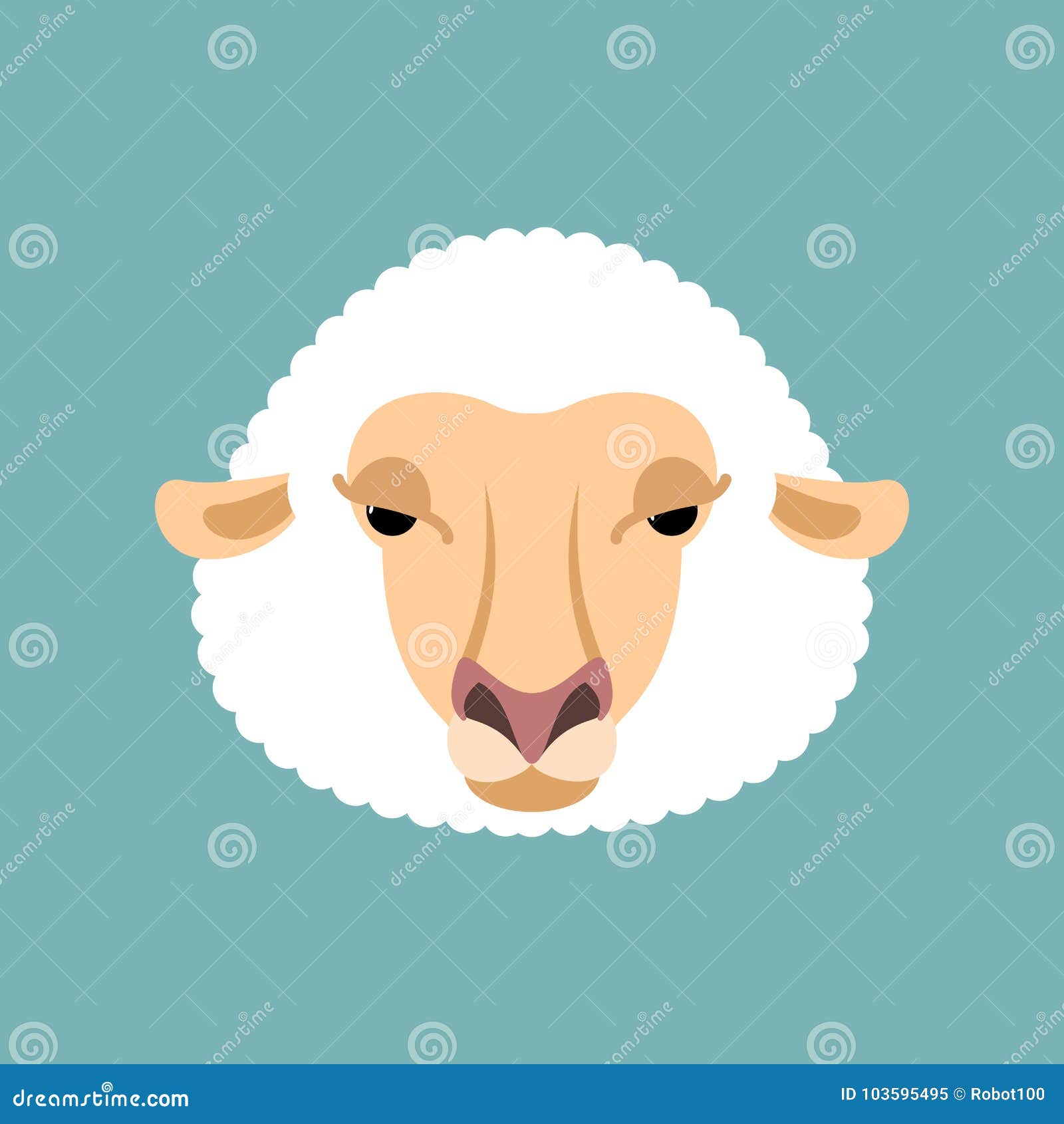 Sheep Face Vector Illustration | CartoonDealer.com #27566696