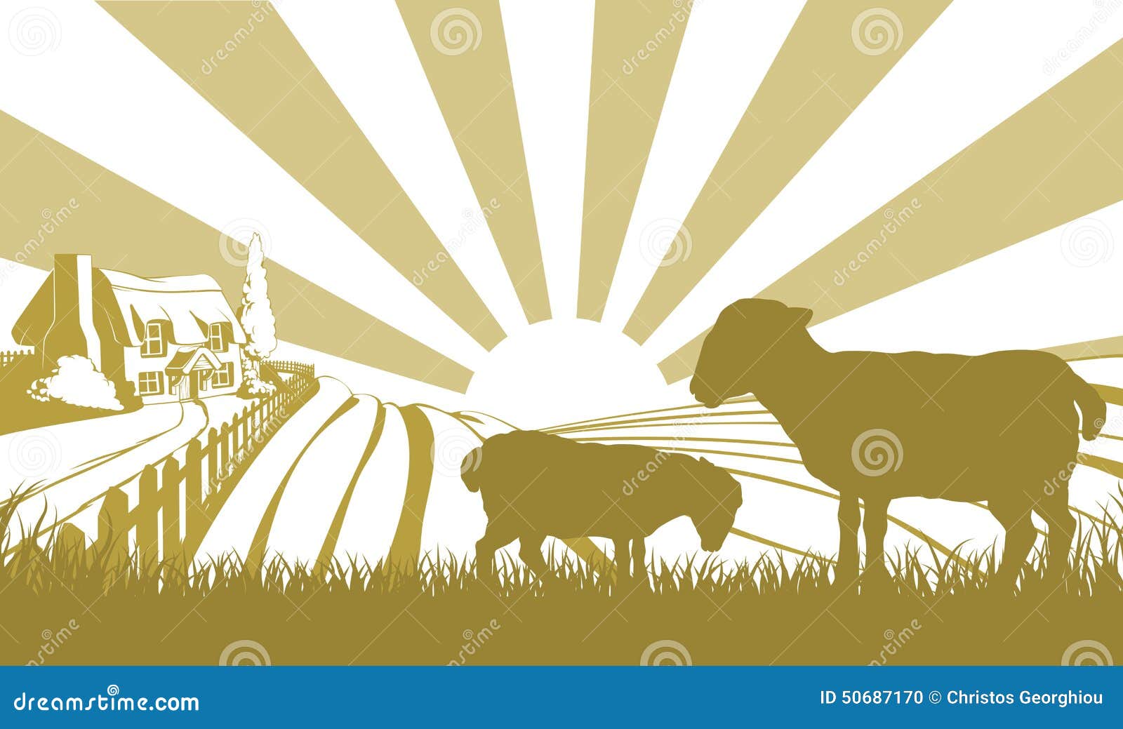 Sheep Farm Scene Stock Illustrations – 1,930 Sheep Farm Scene Stock ...