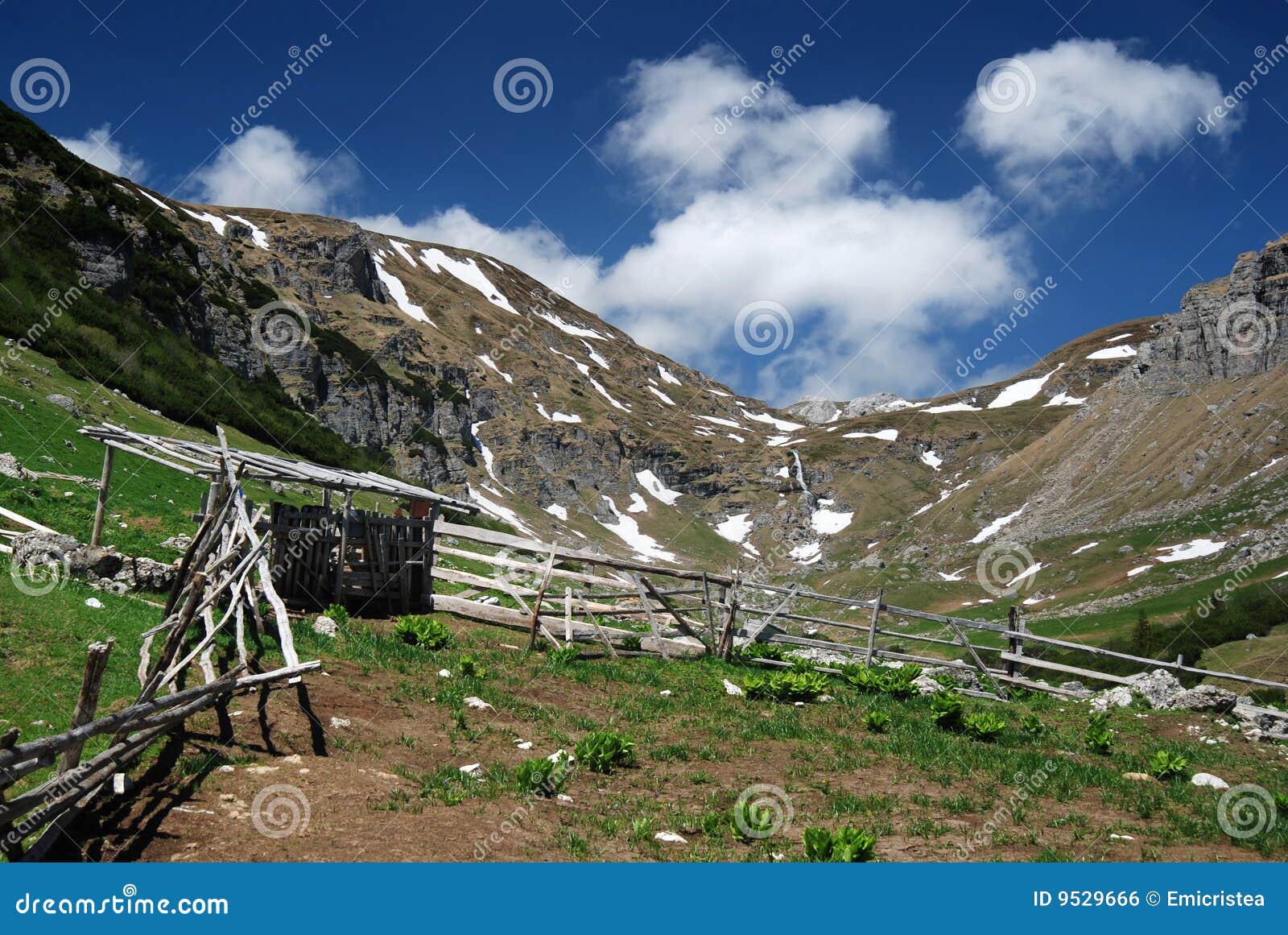 Sheep-fold in Romania stock photo. Image of steep, landscape - 9529666