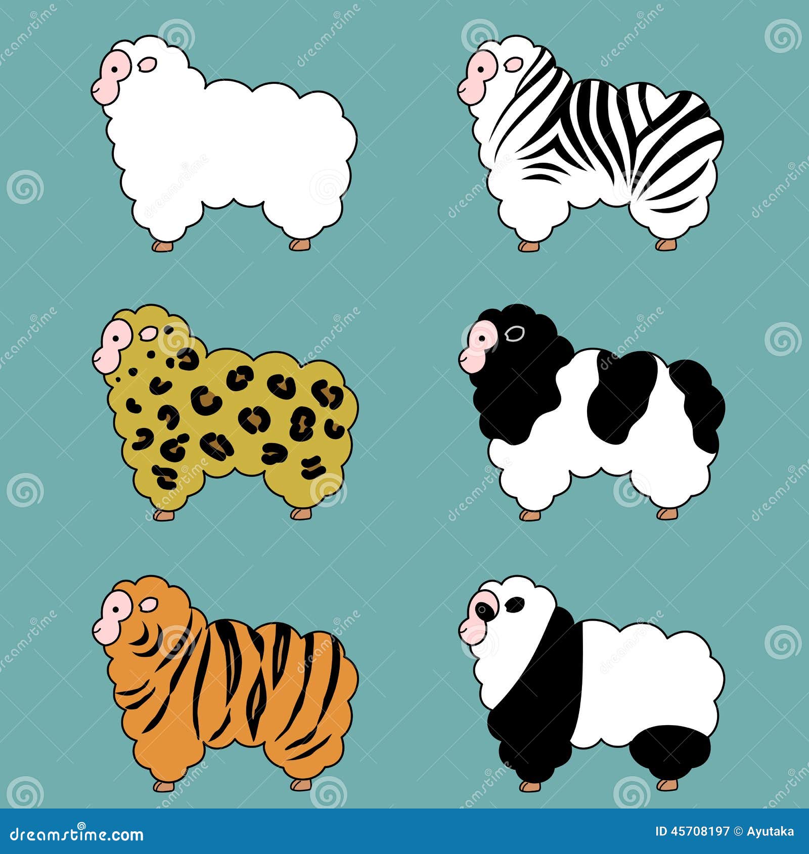 Sheep, fur variations, set stock vector. Illustration of white - 45708197