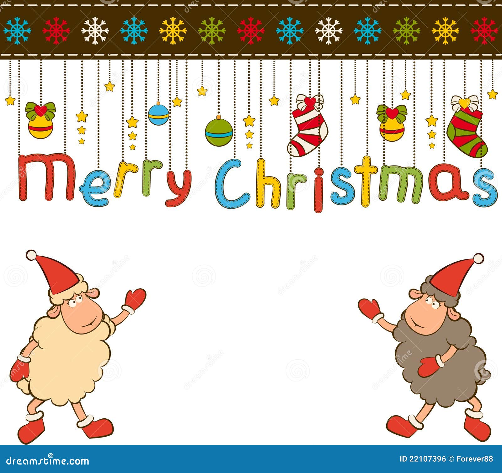 Sheep with gifts. stock vector. Illustration of color - 22107396