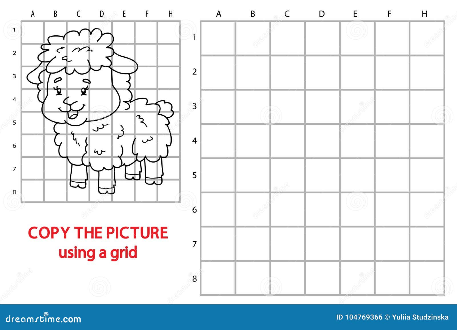 Sheep grid copy game stock vector. Illustration of hand - 104769366