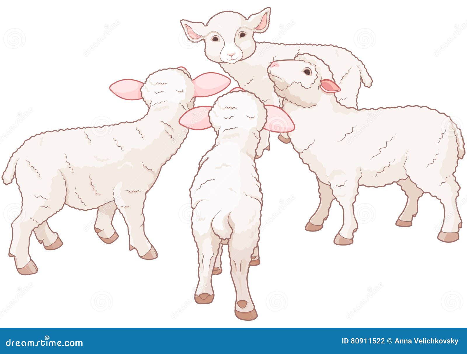 Sheep Group Of Farm Animals Stock Illustration | CartoonDealer.com ...