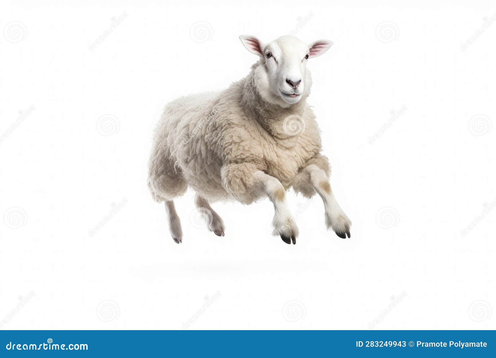 A Sheep, Happy Sheep Jumping Isolated on White Background. Generative ...