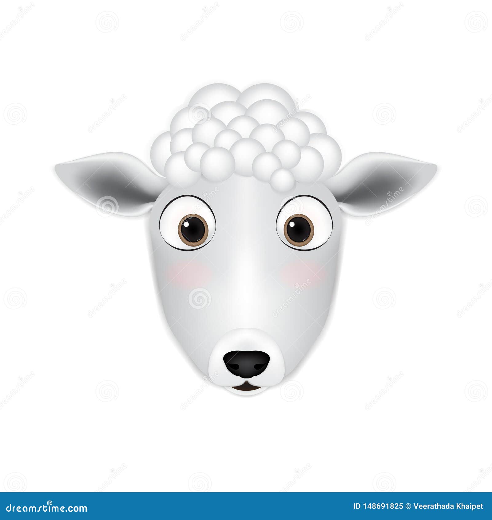 Sheep head cartoon stock vector. Illustration of creative - 148691825