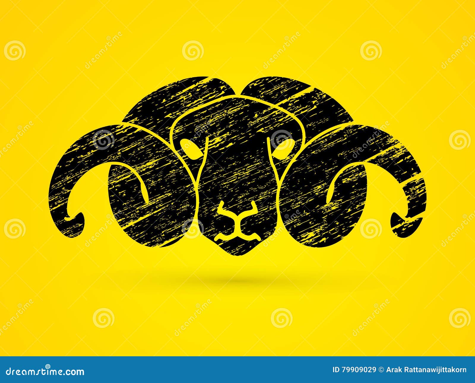 Sheep Head stock vector. Illustration of horns, abstract - 79909029