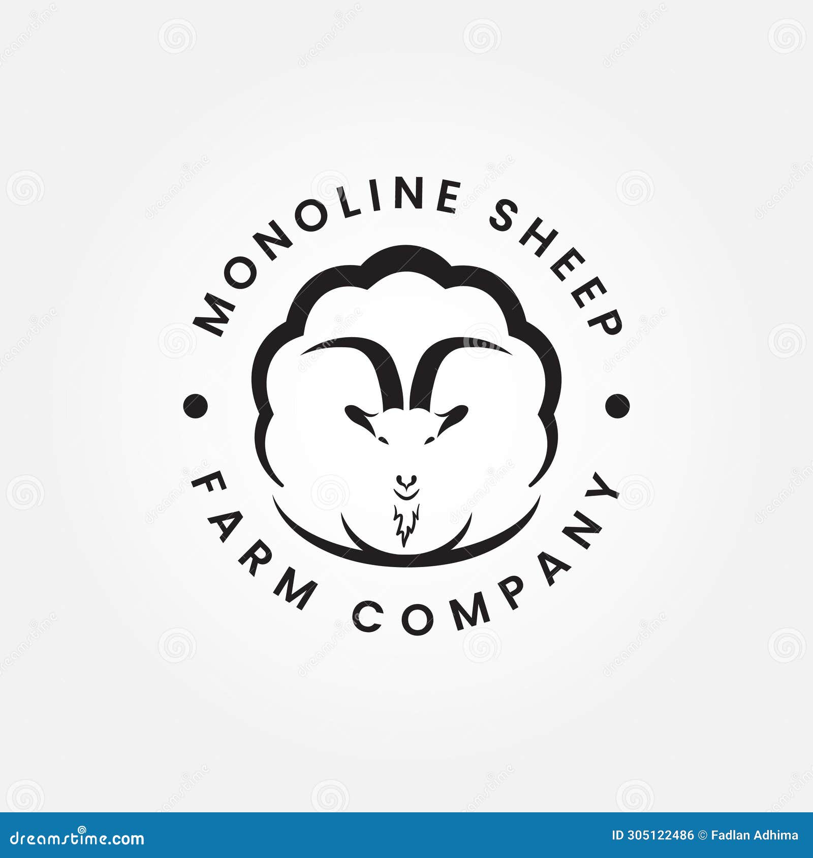 Sheep Head Logo Line Art Design Vector Stock Vector - Illustration of ...