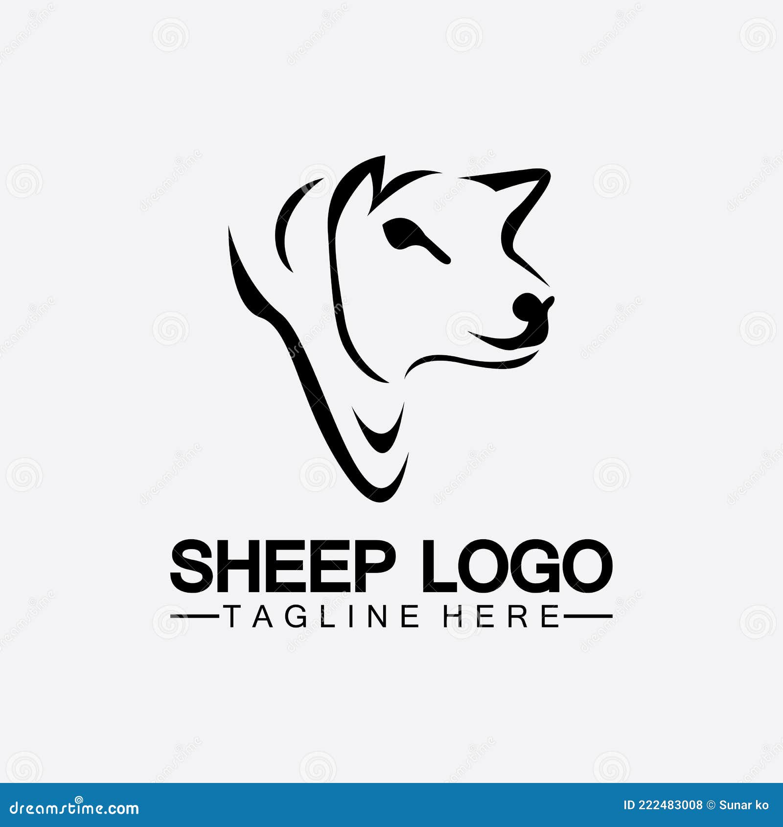 Sheep Head Logo Vector Icon Illustration Design Template Stock Vector ...