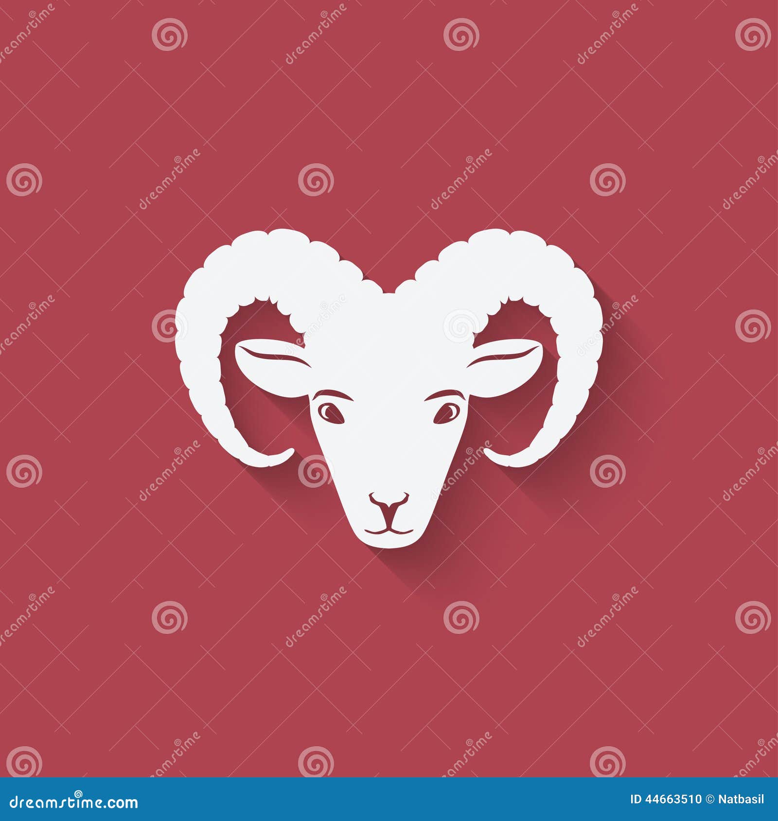 Sheep Head Symbol Vector Illustration | CartoonDealer.com #44663510