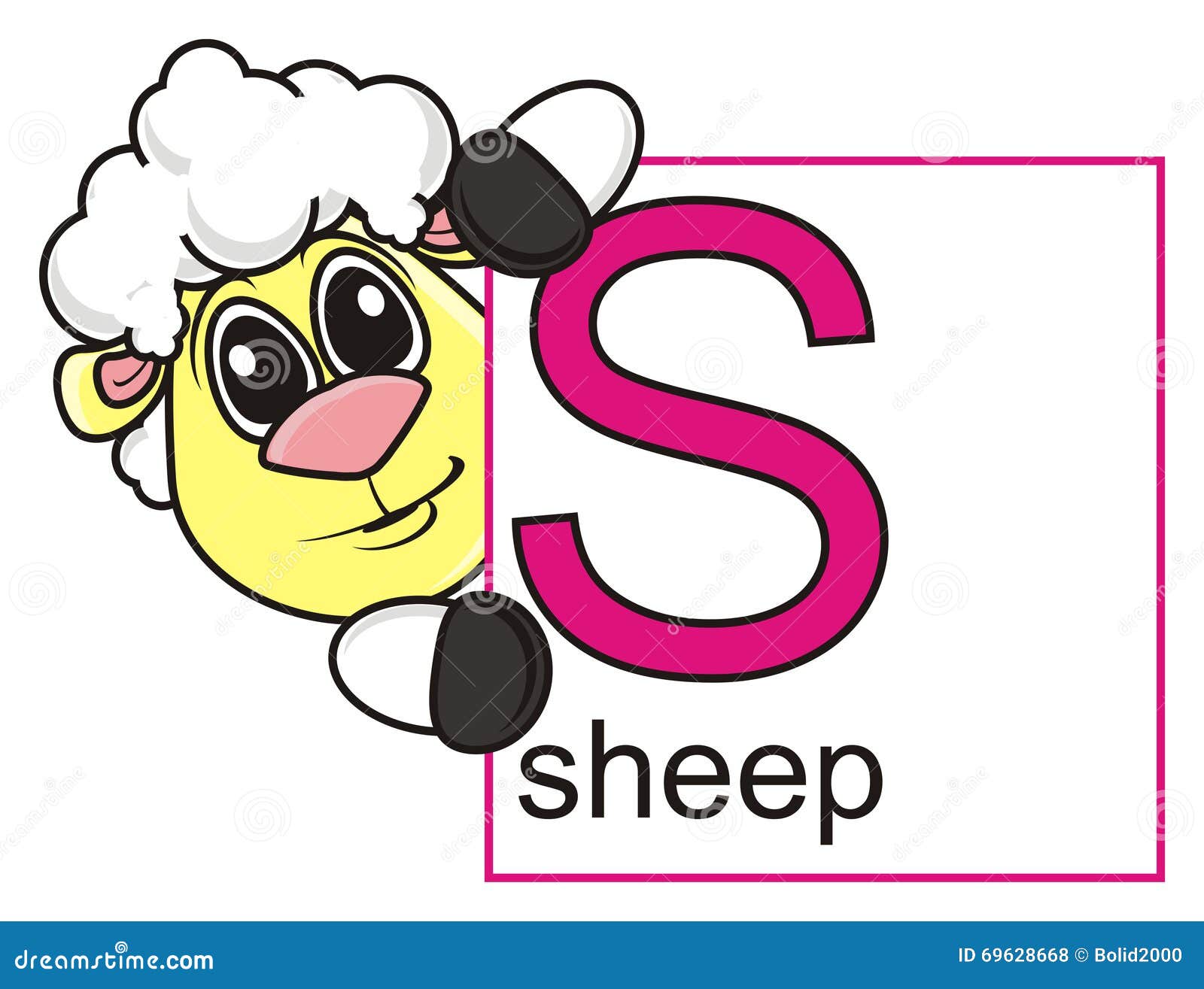 Sheep. S Letter. Cute Children Animal Alphabet In Vector. Funny ...