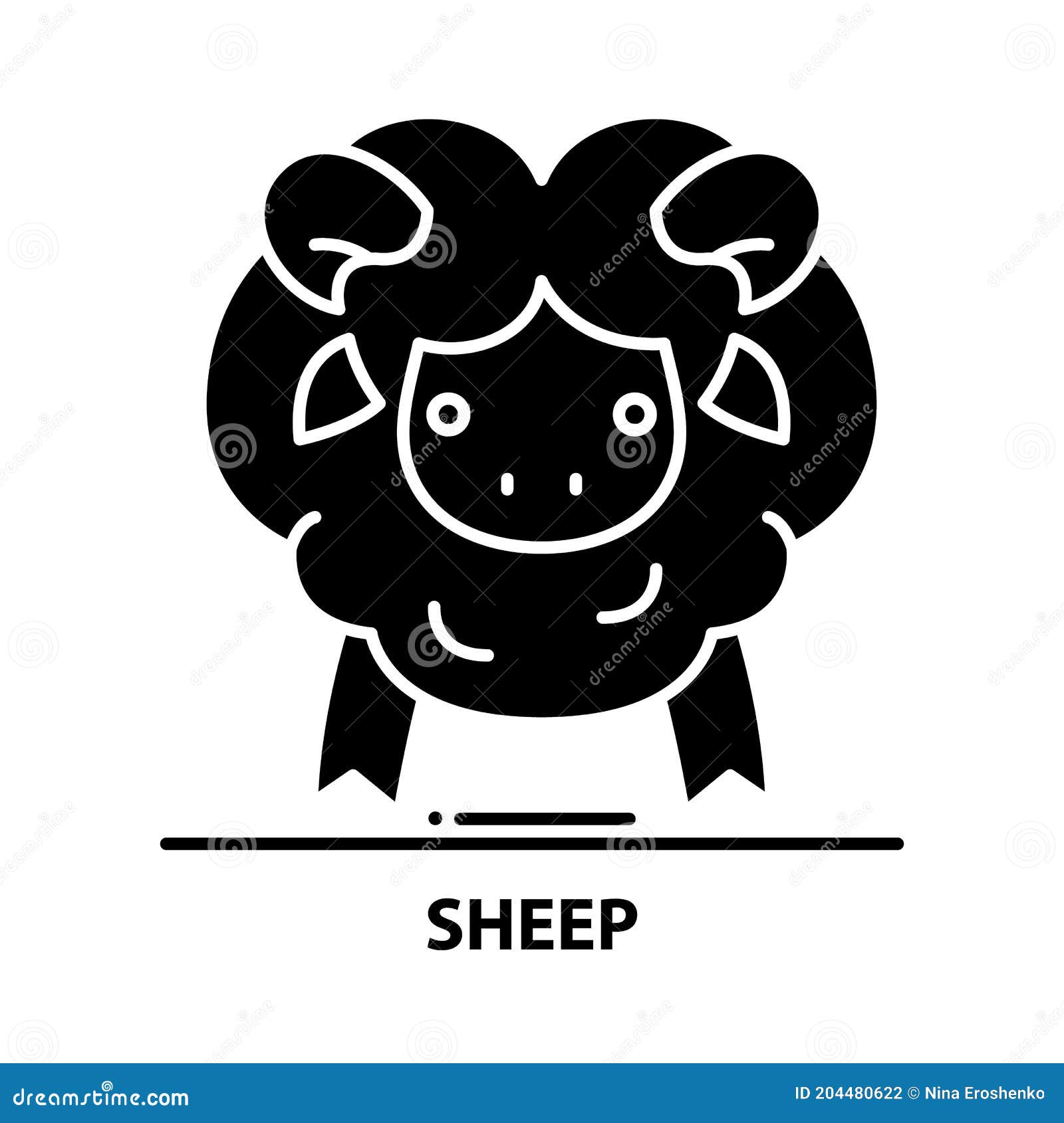 Sheep Icon, Black Vector Sign with Editable Strokes, Concept ...