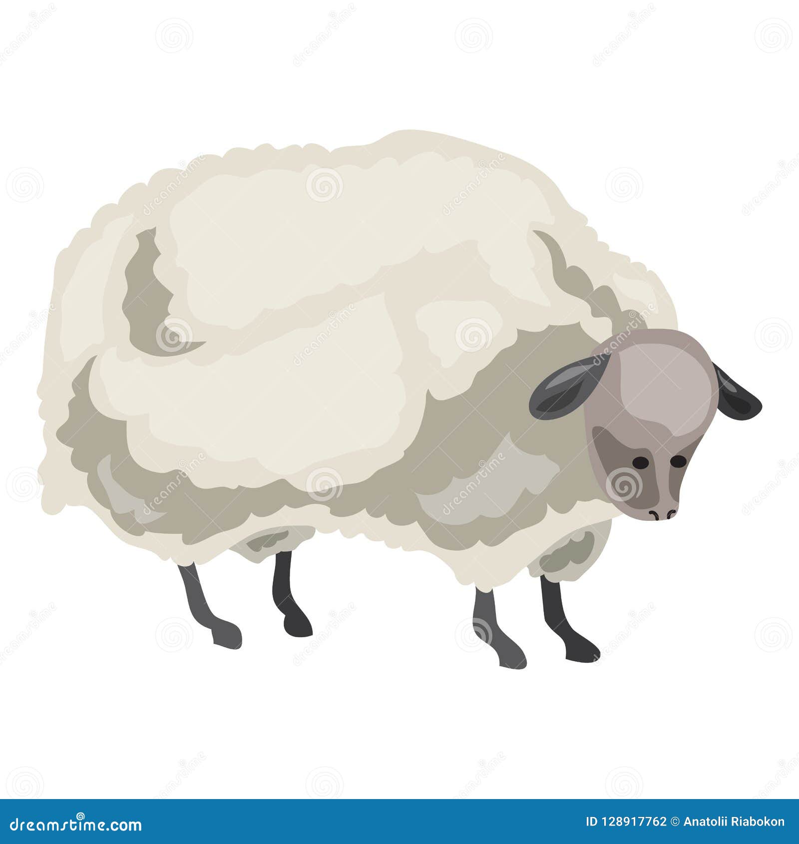 Sheep icon, cartoon style stock vector. Illustration of book - 128917762