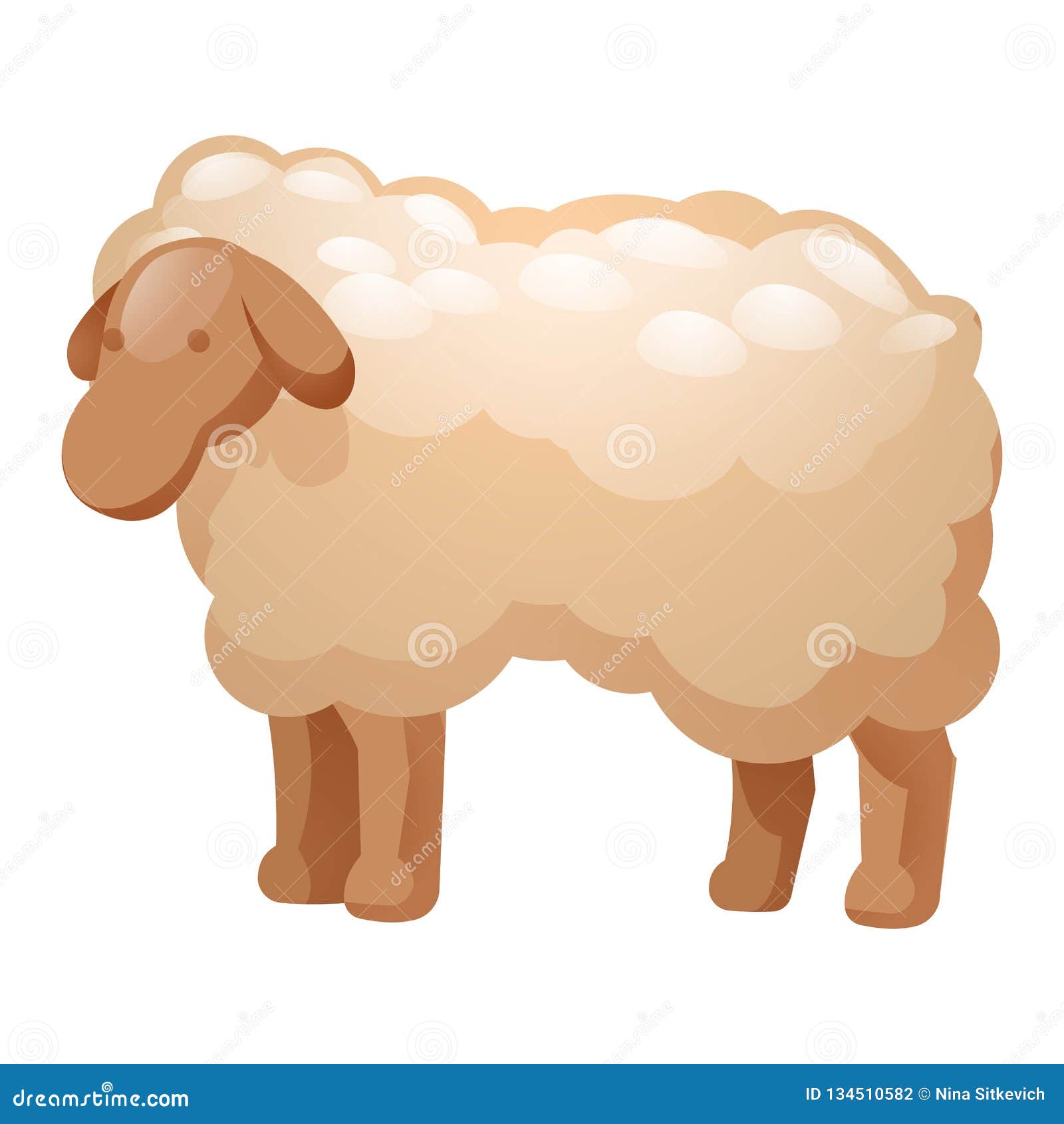Sheep icon, cartoon style stock vector. Illustration of comic - 134510582
