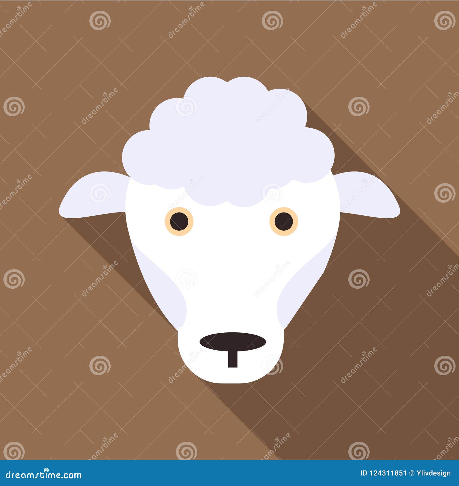 Sheep icon, flat style stock illustration. Illustration of meat - 124311851