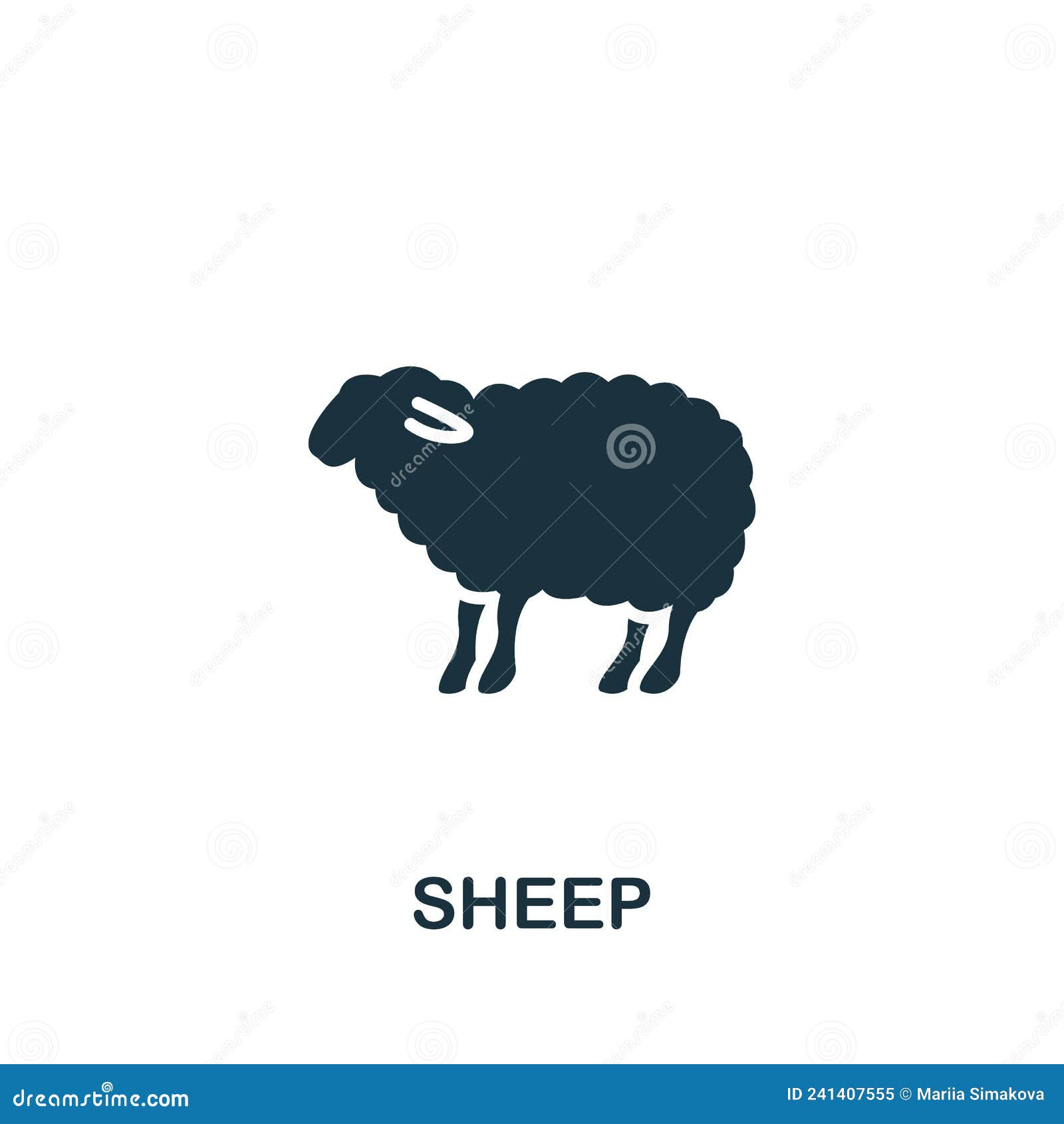 Sheep Icon. Monochrome Simple Sheep Icon for Templates, Web Design and ...