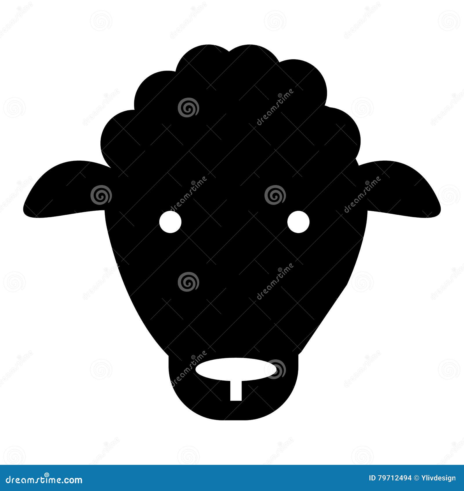 Sheep icon, simple style stock vector. Illustration of goat - 79712494