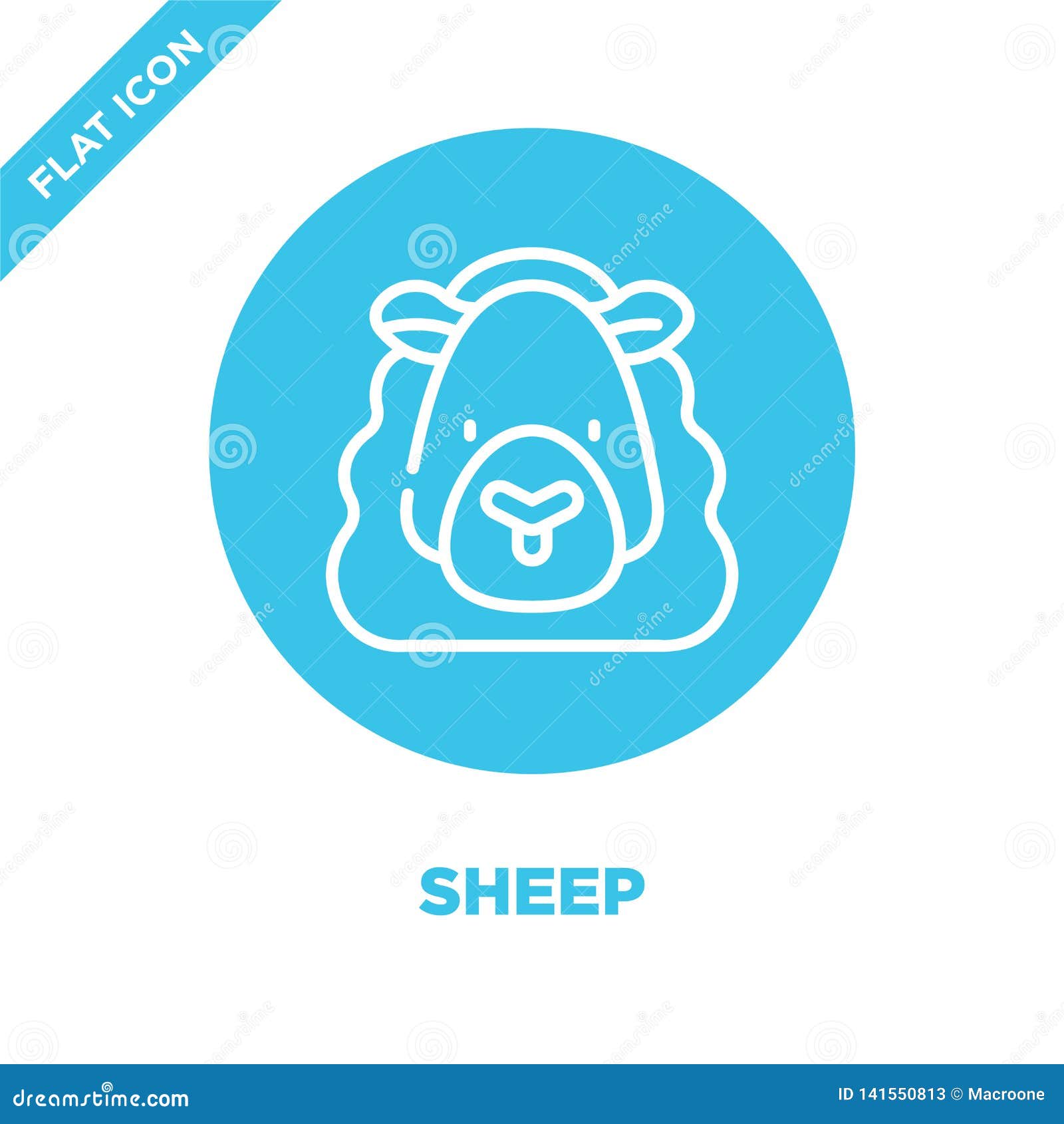 Sheep Icon Vector. Thin Line Sheep Outline Icon Vector Illustration ...