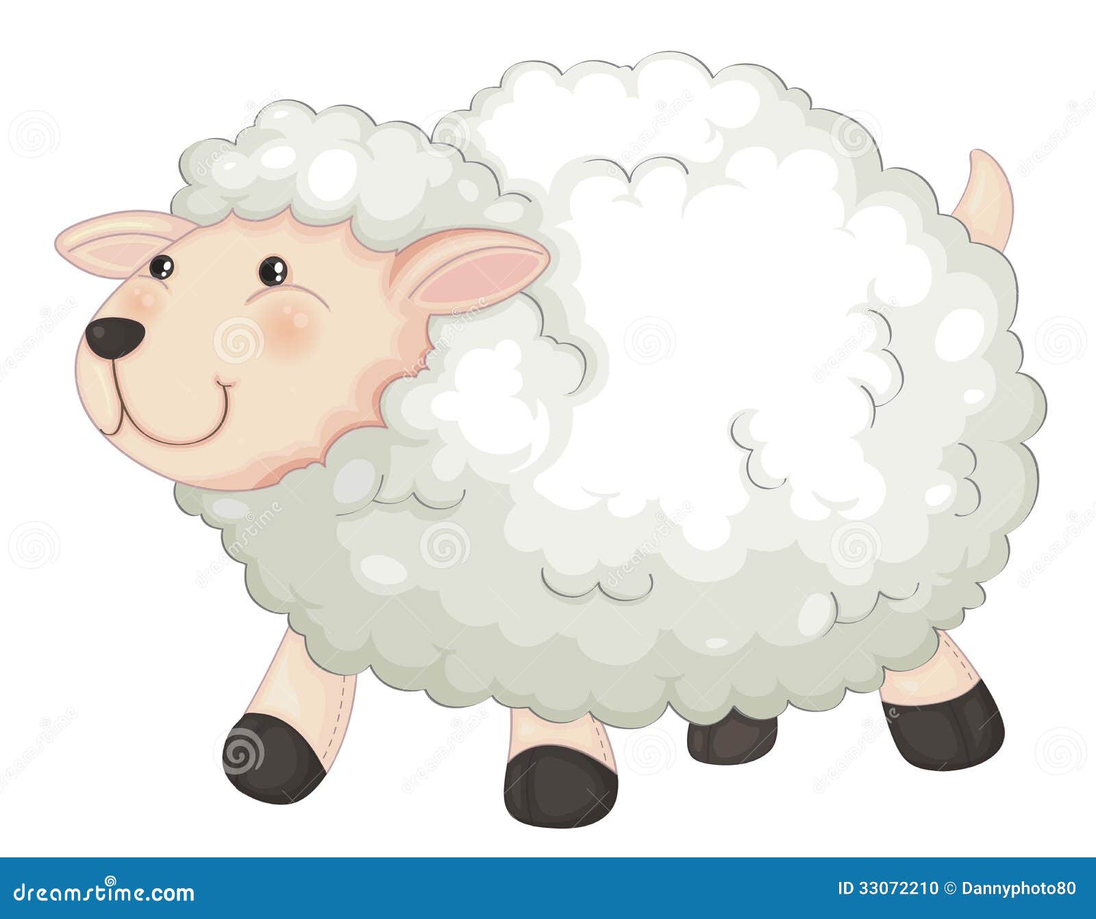 Cute Sheep Coloring Page. Outline Cartoon Illustration | CartoonDealer ...
