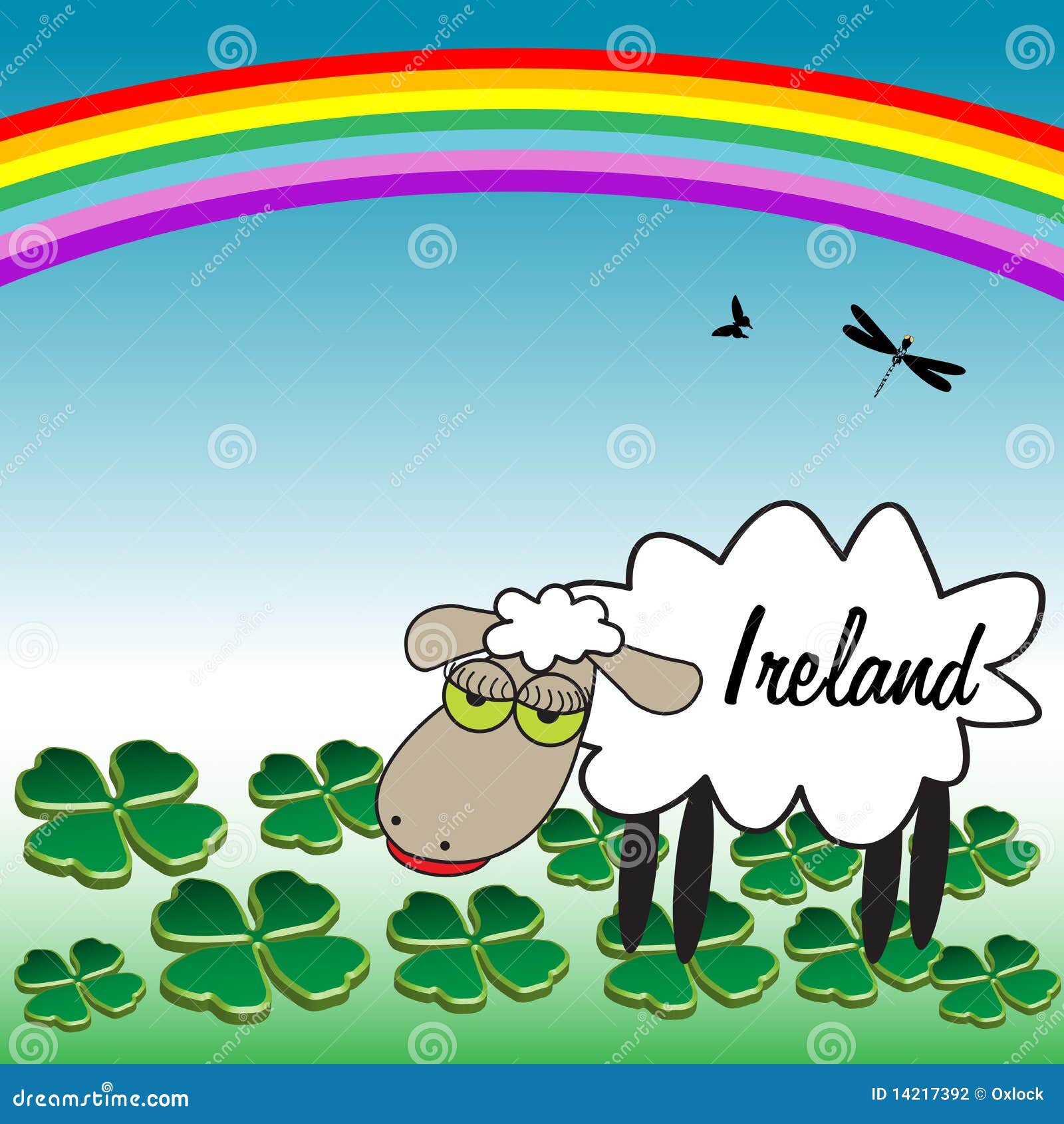 A sheep from Ireland stock vector. Illustration of four - 14217392