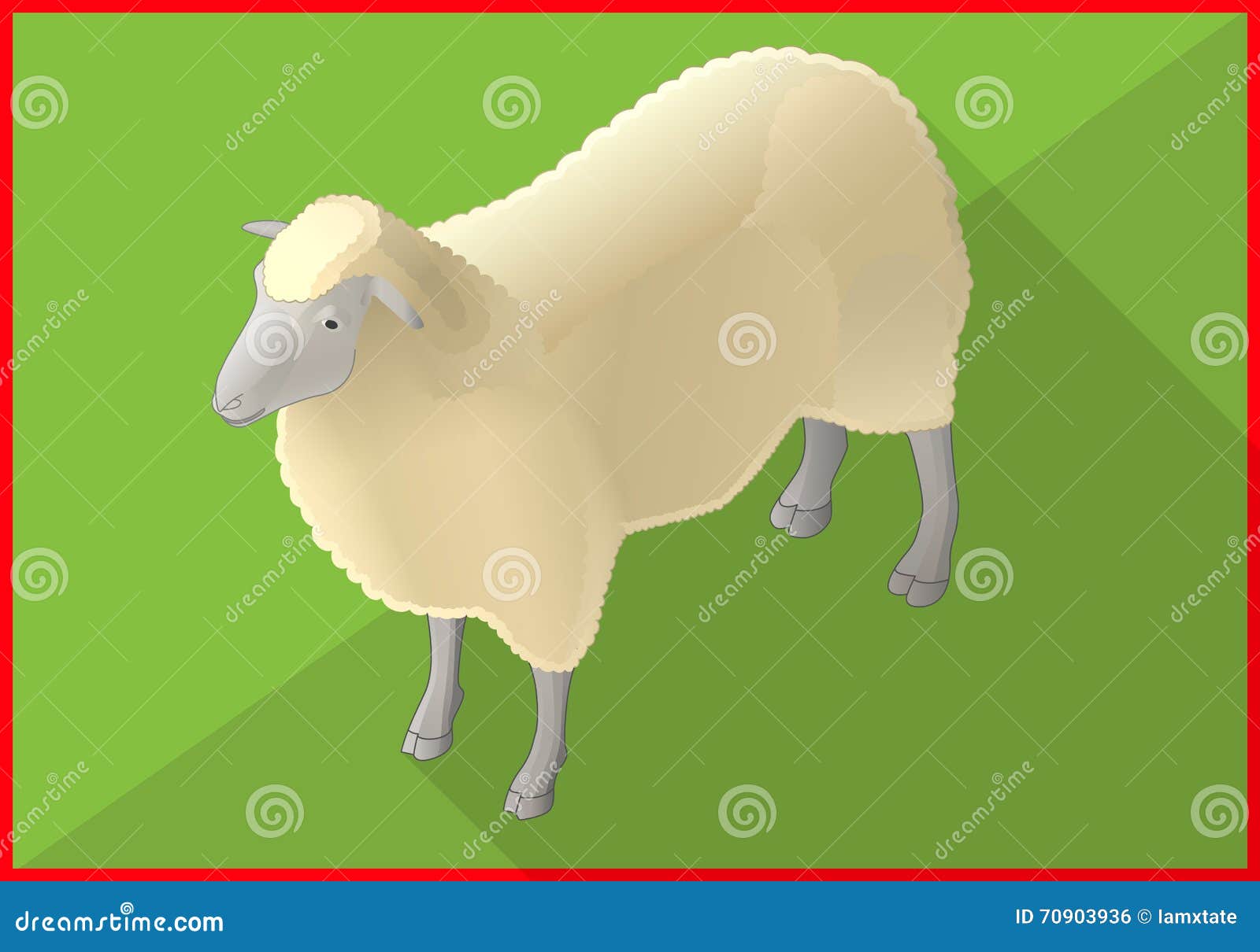 Sheep Isometric Flat Vector 3d Stock Vector - Illustration of cartoon ...