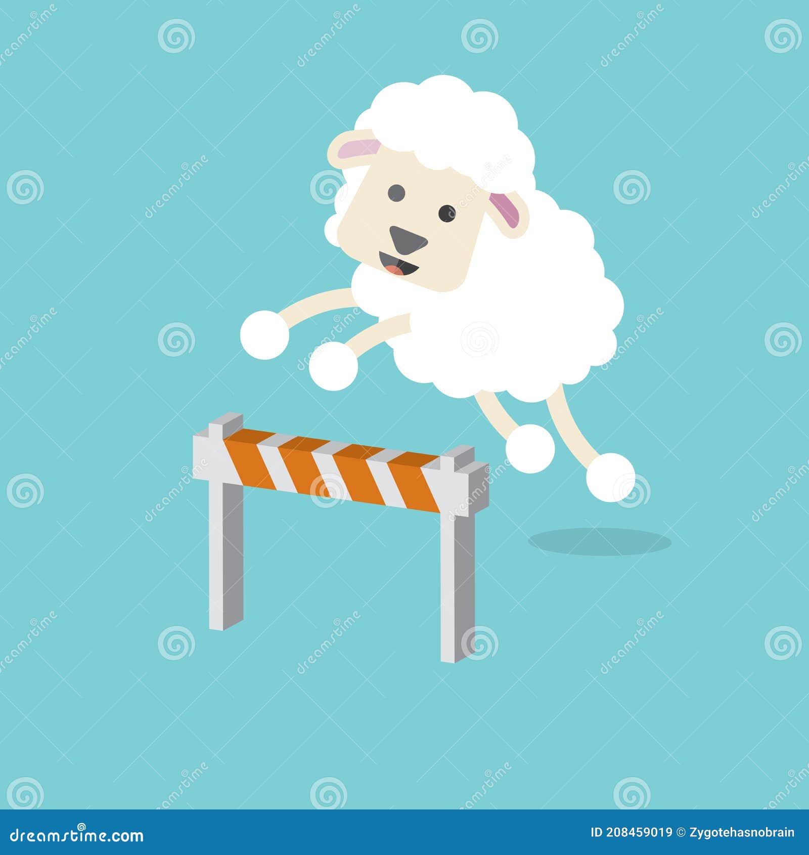 Sheep Jumping on Green Background Vector Stock Vector - Illustration of ...