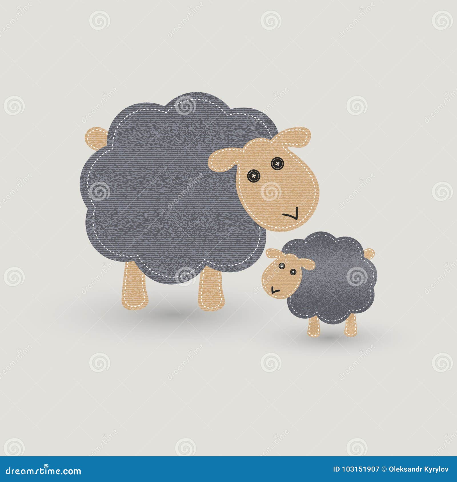 Sheep and Lamb Blanket Stitch Stock Vector - Illustration of blanket ...